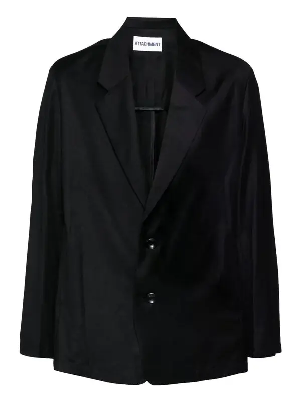 Attachment Single-breasted Blazer - Black