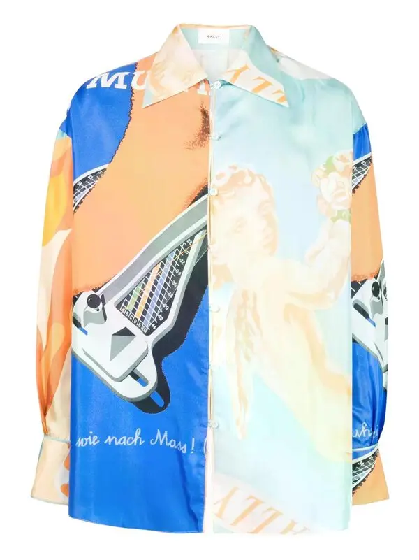 Bally Abstract-print Panelled Shirt - Multicolour
