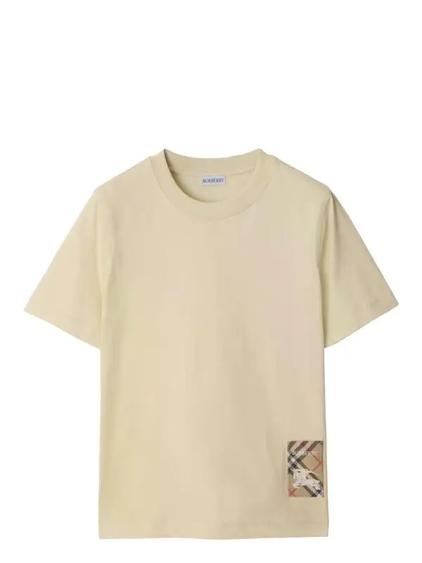 Burberry Check-patch Cotton T-shirt - Neutrals