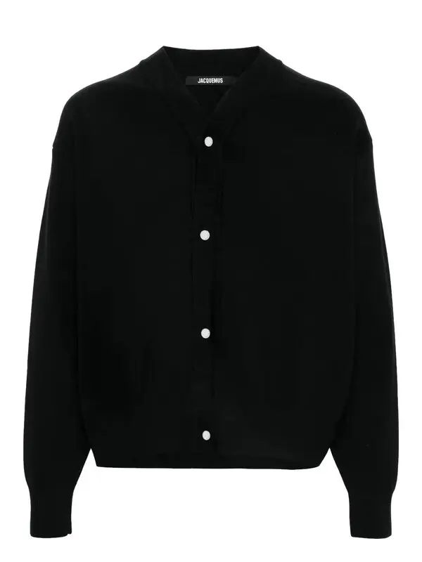 Jacquemus Press-stud Knitted Cardigan - Black