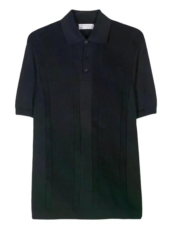 Brunello Cucinelli Knitted Polo Shirt - Blue