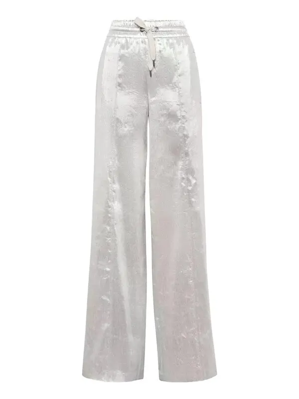 Brunello Cucinelli Metallic Wide-leg Trousers - Grey