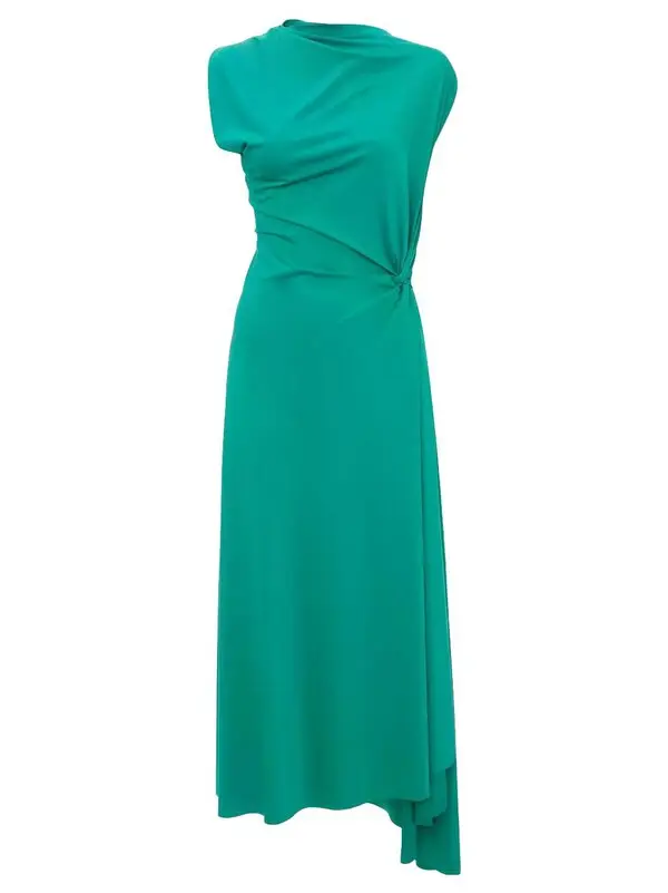 Victoria Beckham Draped Asymmetric Midi Dress - Green
