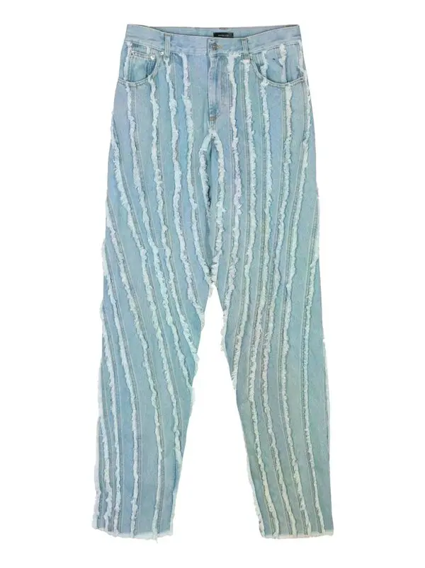 MUGLER Frayed Panelled Jeans - Blue