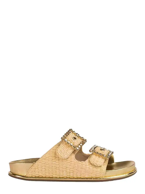 LE SILLA Crystal-embellished Pool Side Sandals - Neutrals