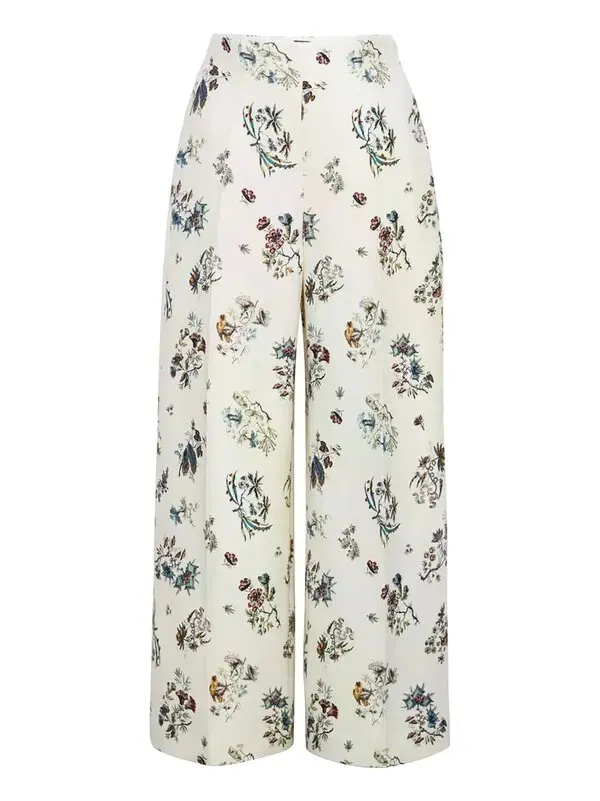 Adam Lippes Callen Floral-print Trousers - Neutrals