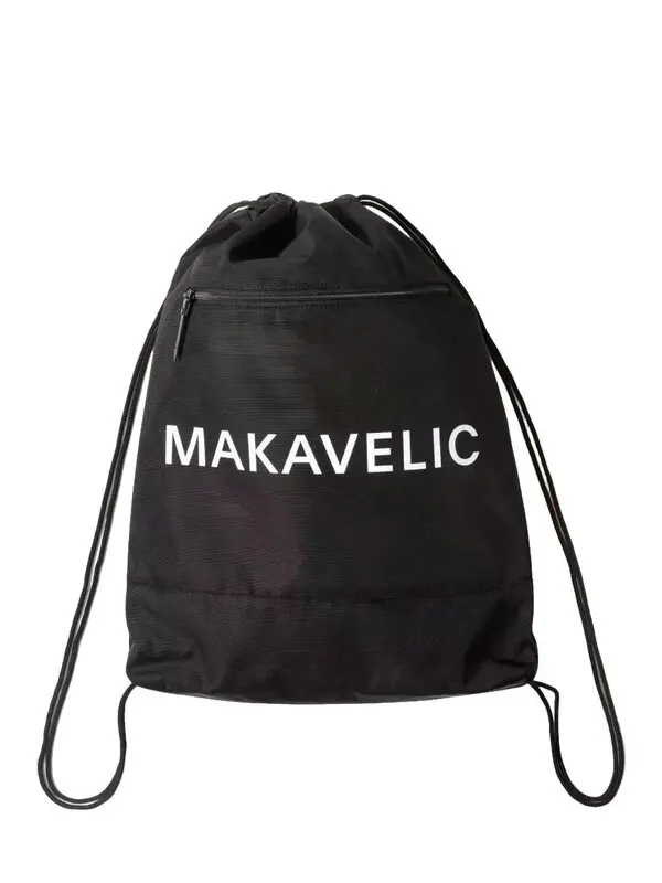 MAKAVELIC Squad Logo-print Drawstring Bag - Black