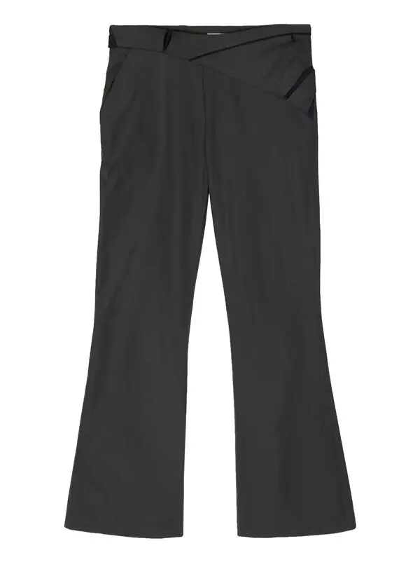HYEIN SEO Belted Cropped Taffeta Trousers - Grey