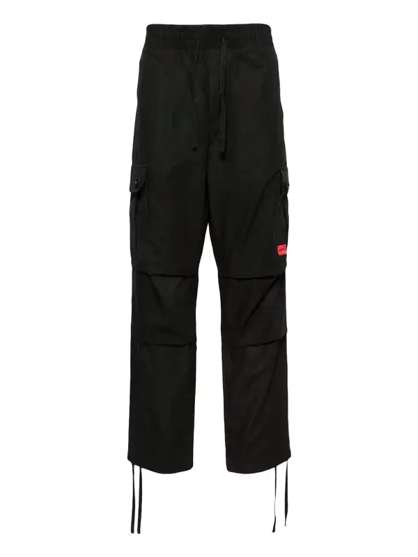 Hugo Logo-appliqué Cargo Trousers - Black