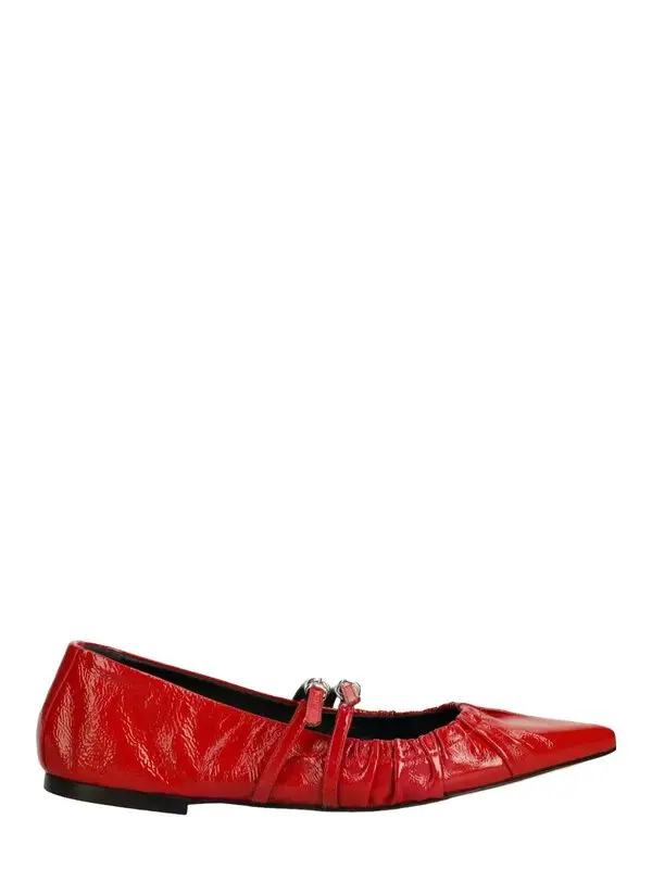 MSGM Buckled Ballerina Shoes - Red