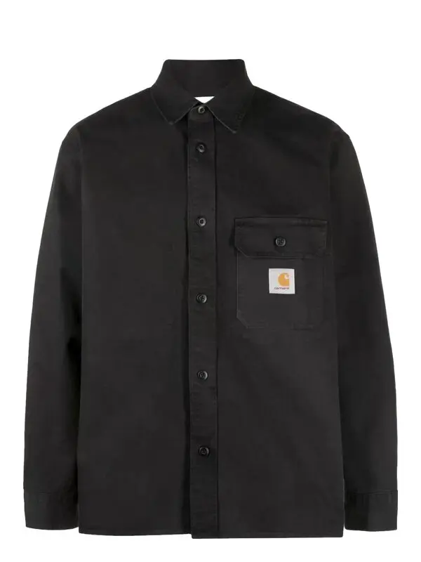 Carhartt Work In Progress Logo-patch Cotton Shirt - Black