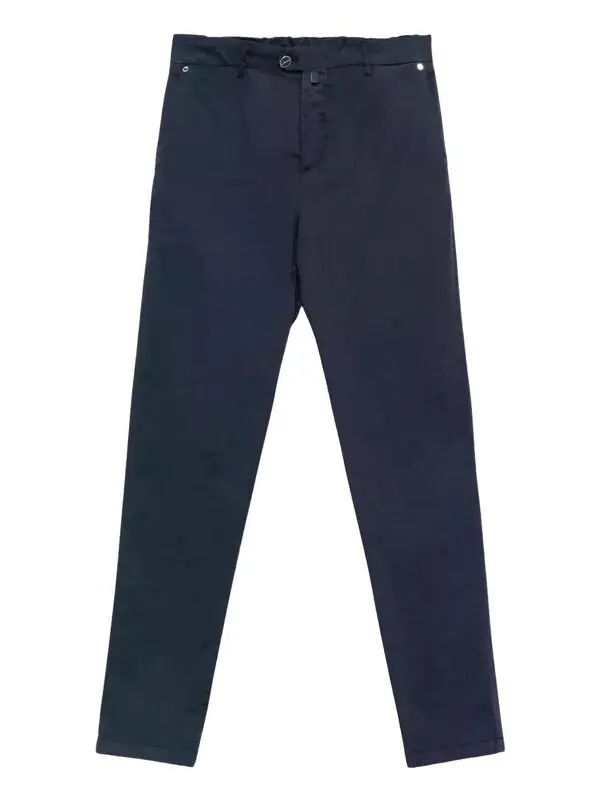 Kiton Logo-patch Trousers - Blue