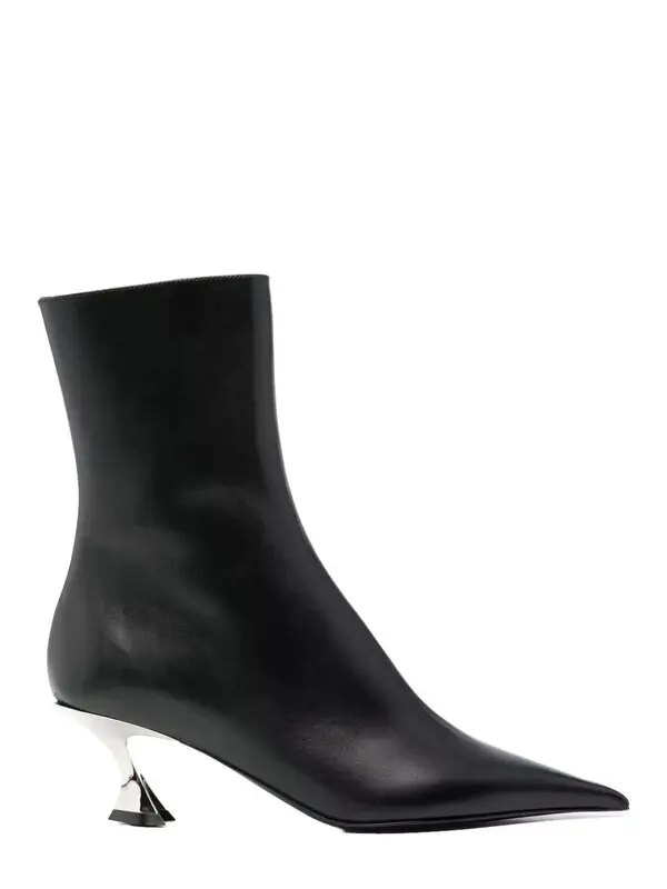 MUGLER 60mm Leather Ankle Boots - Black