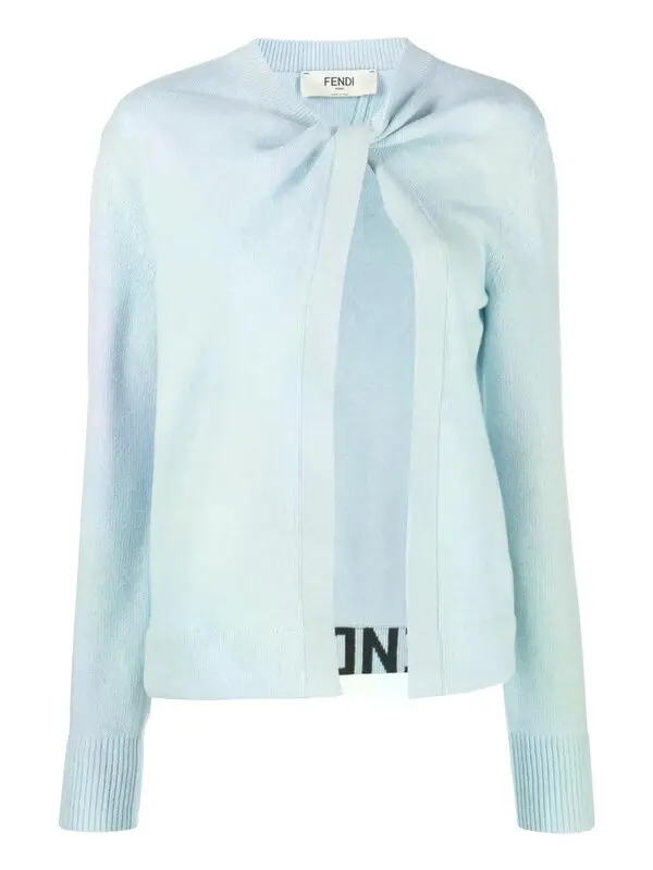 Fendi Twist-detail Open-front Cardigan - Pink