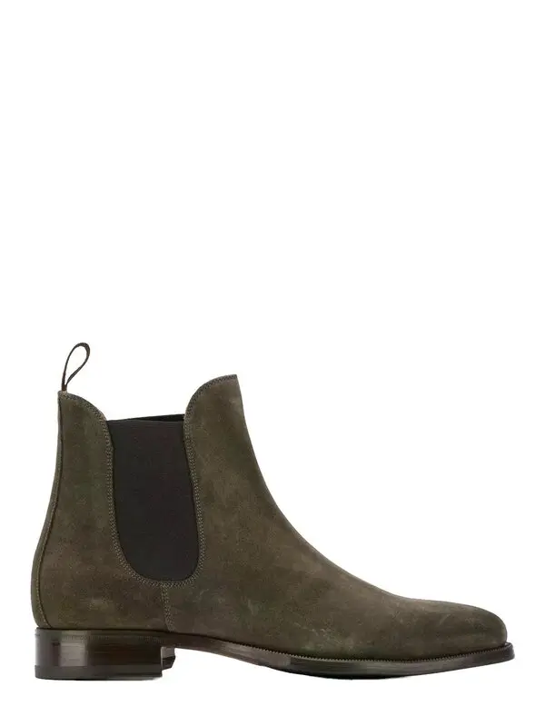 SCAROSSO Leather Chelsea Boots - Green