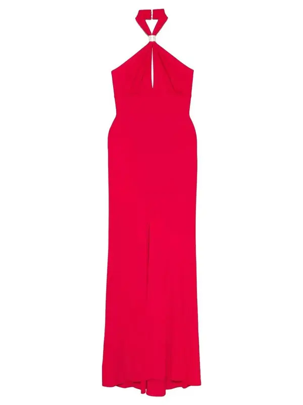 Elisabetta Franchi Logo-plaque Draped Gown - Red