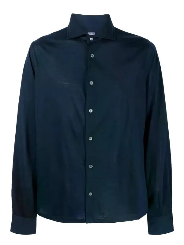 Fedeli Iconic Jason Button-up Shirt - Blue