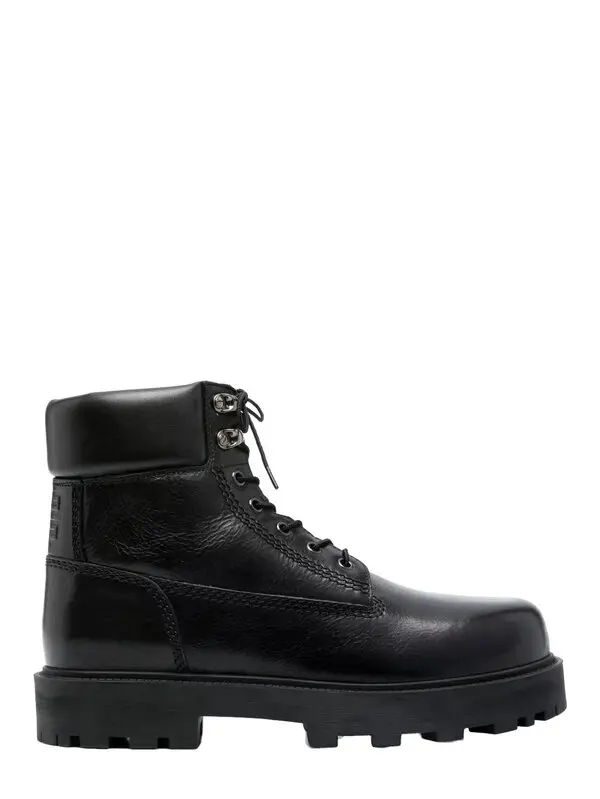 Givenchy 4g-motif Ankle Leather Boots - Black