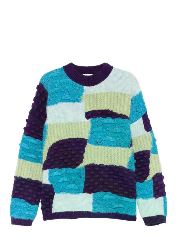 BONSAI Intarsia-knit Crew-neck Sweater - Blue