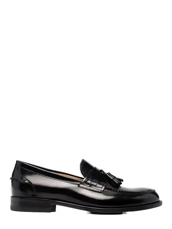 SCAROSSO Ralph Tassel-embellished Leather Loafers - Black