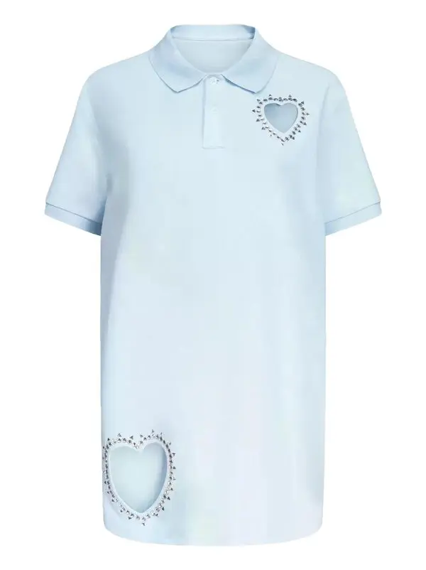 AREA Crystal-embellished Cut-out Minidress - Blue
