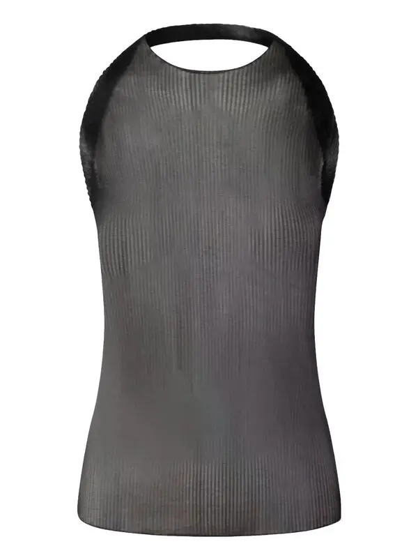 CIRCUS HOTEL Sheer Top - Black