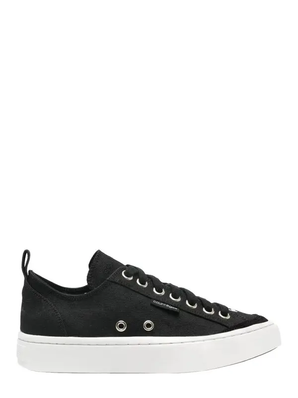 COURREGES Canvas Embroidered-logo Sneakers - Black