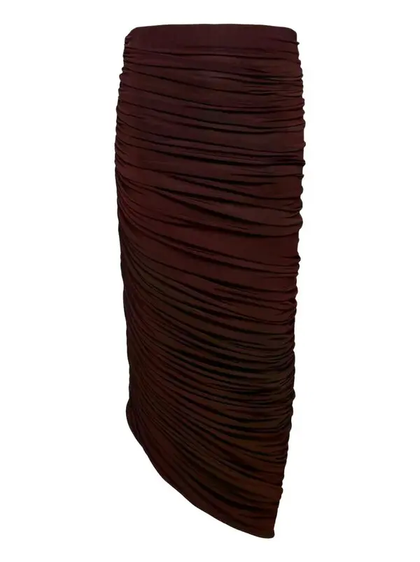 Magda Butrym Ruched Midi Skirt - Red