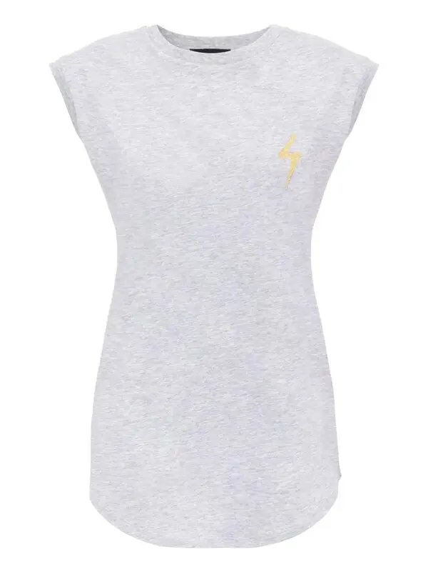 GIUSEPPE ZANOTTI Ursella Logo-embroidered Sleeveless Tank Top - Grey