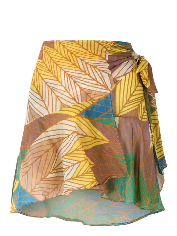 AMIR SLAMA Printed Wrap Skirt With Ruffle Trimming - Multicolour