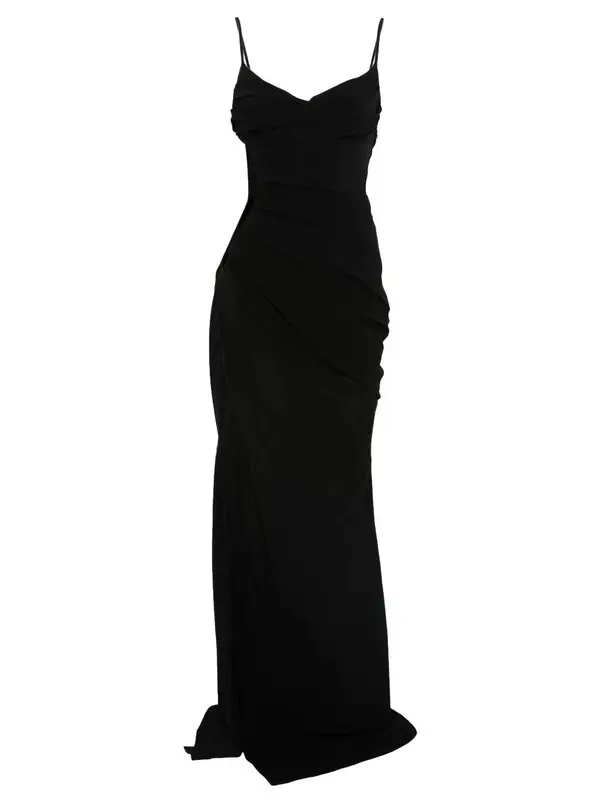 MUGLER Illusion Cut-out Gown - Black