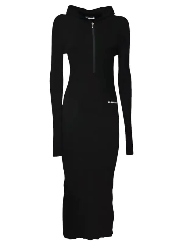 JIL SANDER Ribbed-knit Dress - Black