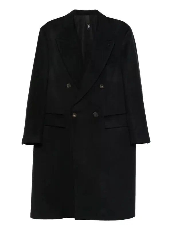 HEVO Martinafranca Double-breasted Cashmere Coat - Blue