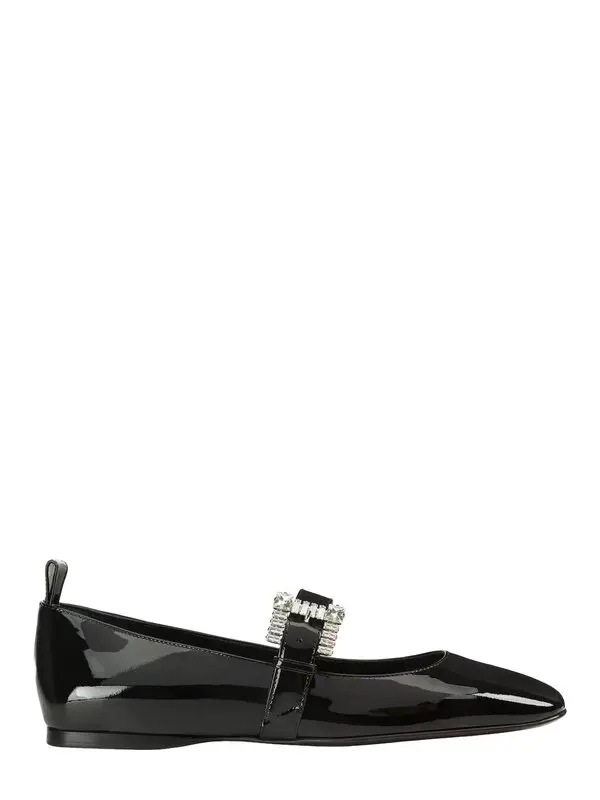 SERGIO ROSSI Sr Twenty Leather Ballerina Shoes - Black