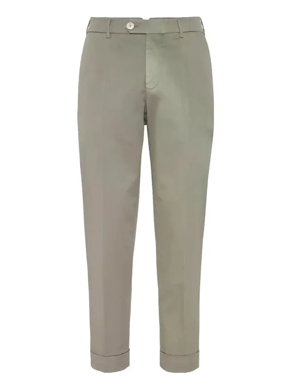 Brunello Cucinelli Low-rise Tapered Chino Trousers - Green