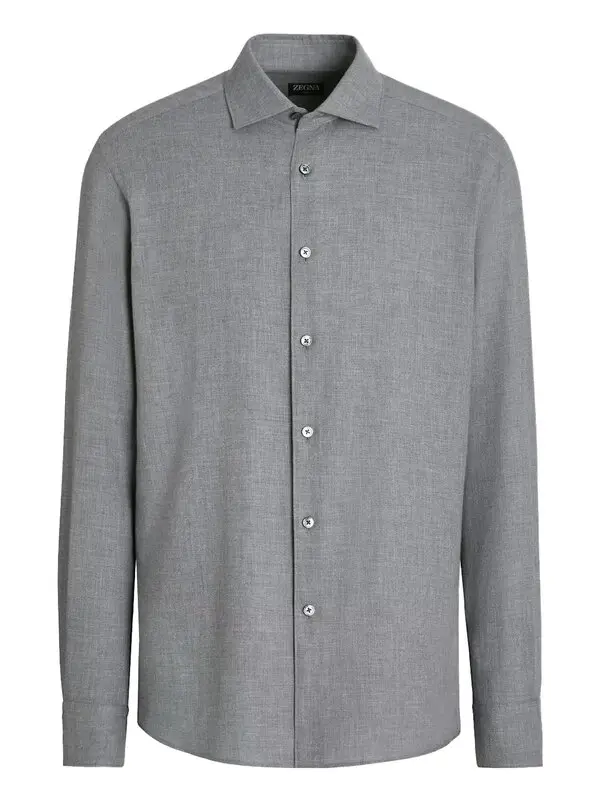 Zegna Cashco Cotton-cashmere Shirt - Grey