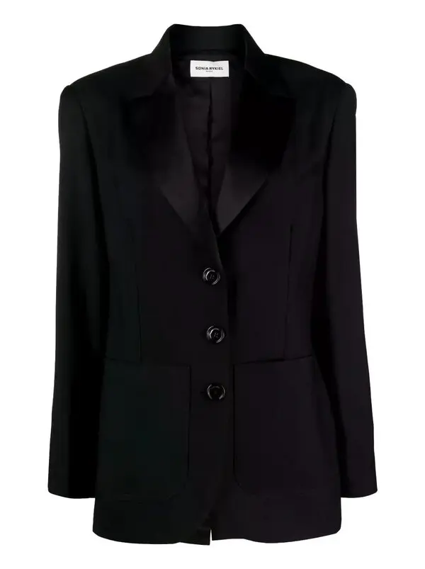 Sonia Rykiel Paris Wool Single-breasted Blazer - Black
