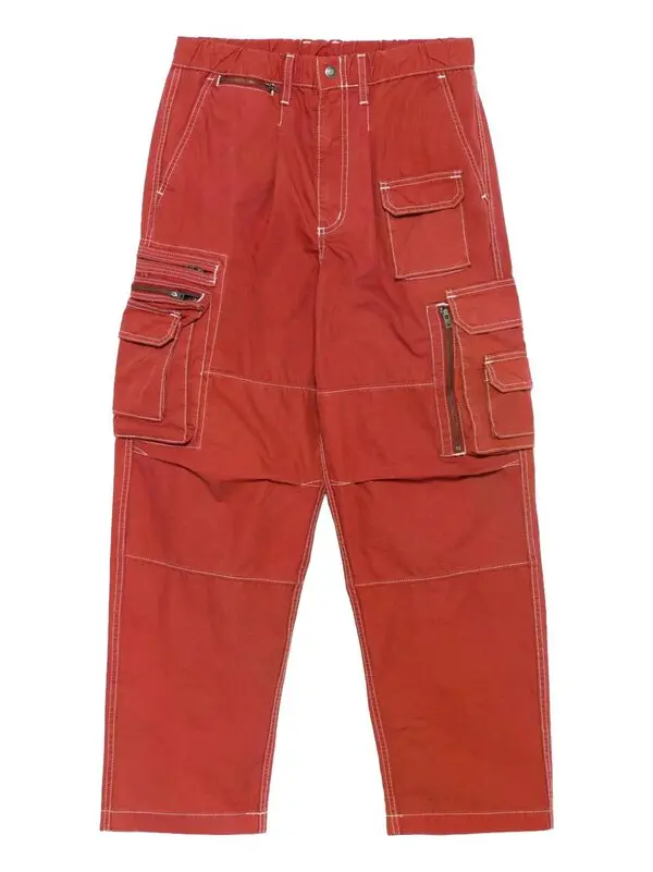 THISISNEVERTHAT Crazy Multi-zip Cargo Trousers - Red