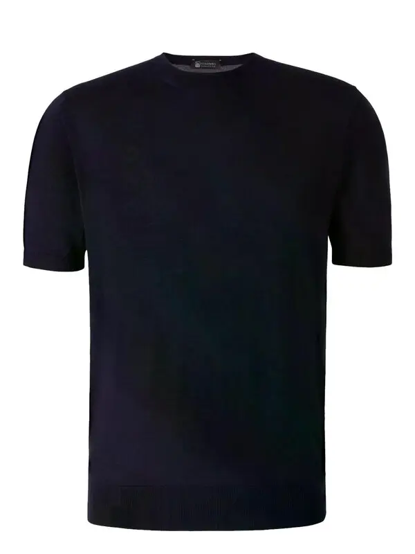 Colombo Crew-neck Fine-knit T-shirt - Blue