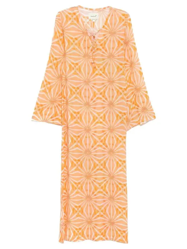 BAMBAH Geometric-print Dress - Orange