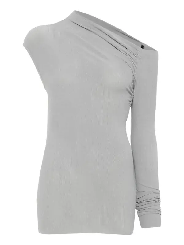 Andrea Ya'aqov Asymmetric Ribbed Knit Top - Grey