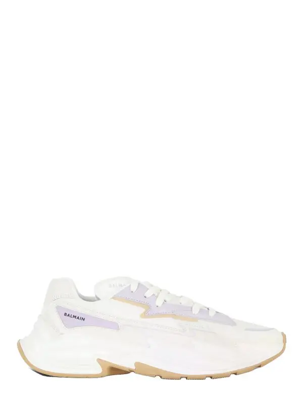 Balmain Panelled Lace-up Sneakers - Neutrals