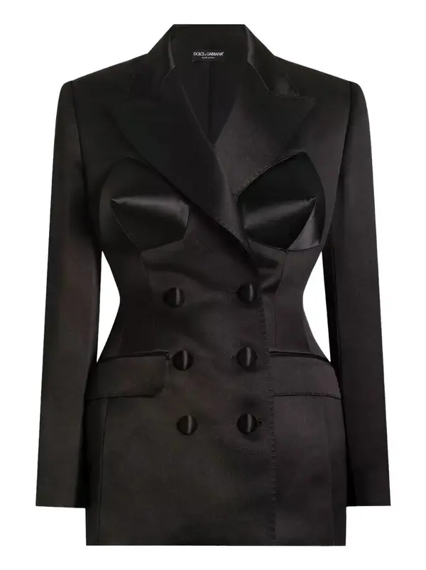 Dolce & Gabbana Double-breasted Duchess Blazer - Black