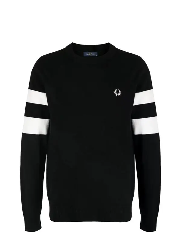 Fred Perry Ringer-embroidered Cotton Sweatshirt - Black