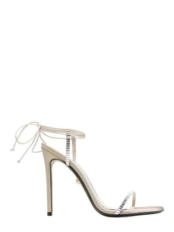 ALEVI MILANO Kiky 120mm Embellished Satin Sandals - Neutrals