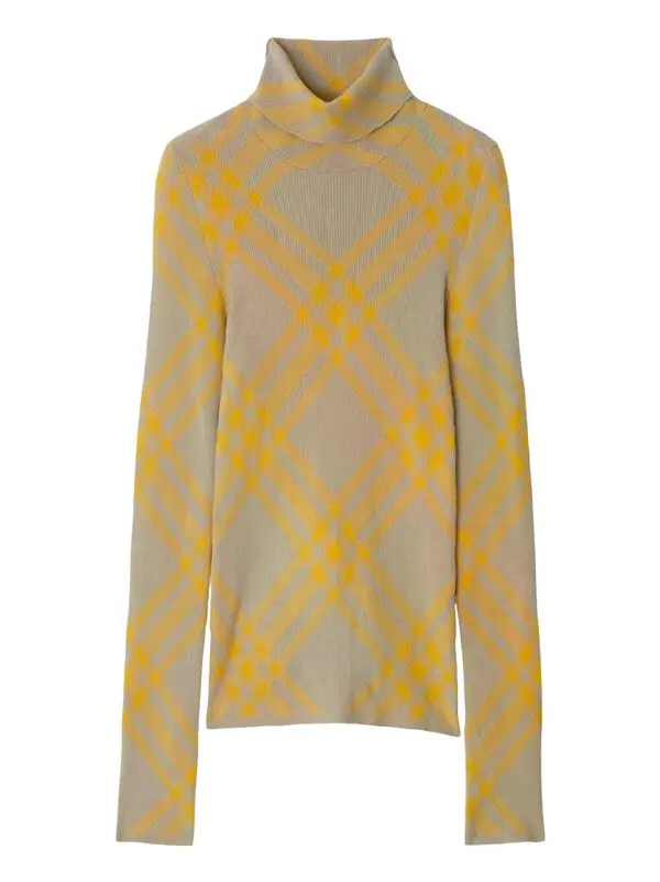 Burberry Checked Wool-blend Jumper - Neutrals