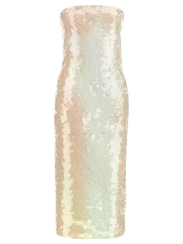 Sportmax Stemma Strapless Sequin Midi Dress - Neutrals