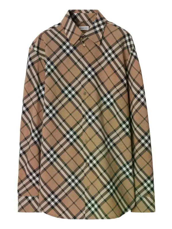 Burberry Check-pattern Poplin Shirt - Neutrals