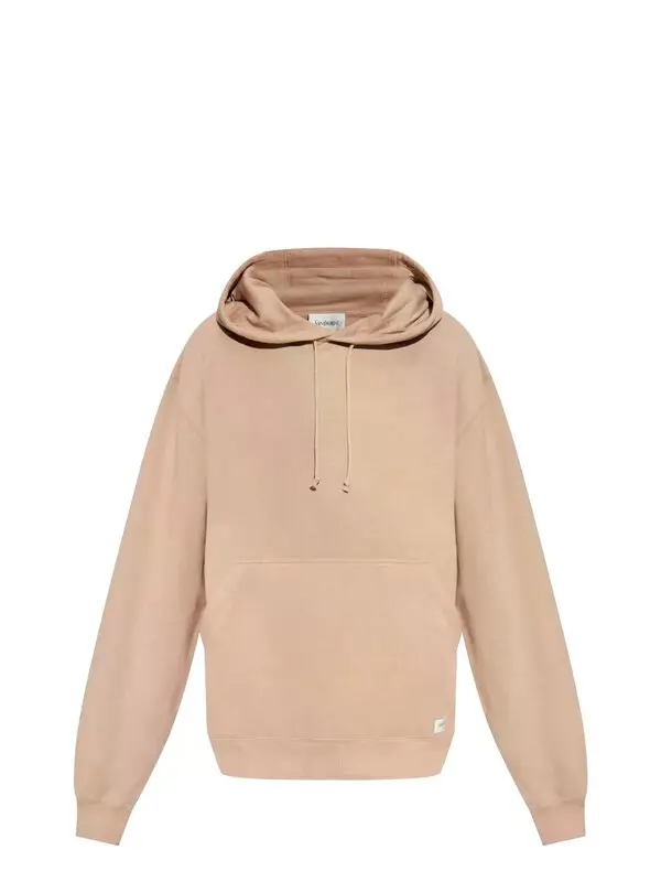 Saint Laurent Logo-appliqué Hoodie - Neutrals