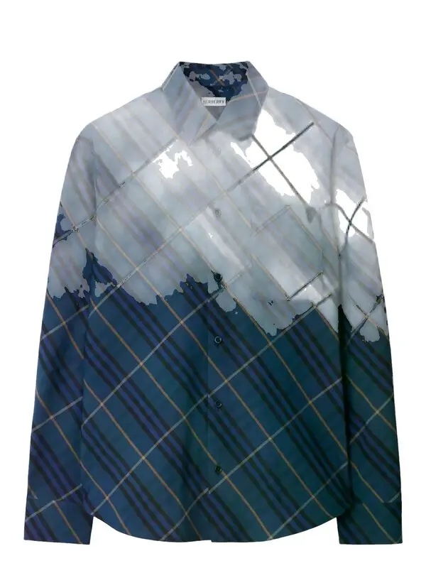 Burberry Check Shirt - Blue